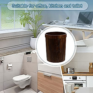 NUOBESTY Plastic Trash Can Bin Wastebasket Wood Grain Garbage Container for Bathroom Kitchen Laundry Room Home Office Dorms Rubbish Box 27. 5x21. 2x21. 2 cm Coffee