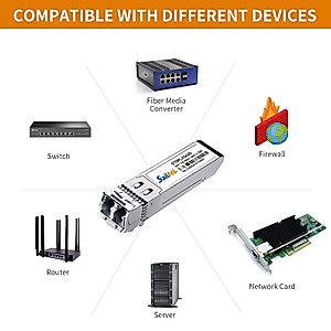 10GBase-SR SFP+ Transceiver, Gigabit Multimode SFP LC Duplex Transceiver,10G 850nm MMF, up to 300 Meters,Compatible with Cisco, Ubiquiti , Mikrotik,Netgear, Fortinet,D-Link,Linksys and More(10 Pack)