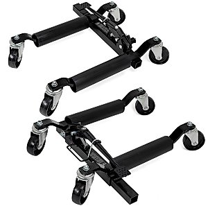 XtremepowerUS Set of (2) Wheel Dolly Car Skates Vehicle Positioning Hydraulic Tire Jack Ratcheting Foot Pedal Lift Hydraulic Car Wheel Dolly, 1,250lbs