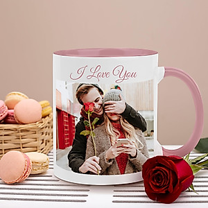 Custom Coffee Mug, Personalized 11oz Mug Design Your Own with Photo Text Name, Customized Birthday Christmas Gifts for Mom Dad, Tazas Personalizadas