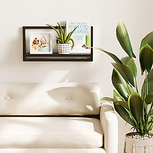 YEMNMFH 16 Inch Folding Wall Shelf - Modern Iron Foldable Wall Shelf, Mesh Panel Small Folding Shelf, Metal Wall Shelf for Home Decor, Fold Down Shelf for Bathroom,Kitchen,Bedroom,Office&Living Room