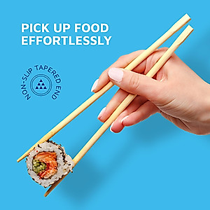 MontoPack Individually Wrapped Twin Chopsticks | Bulk 100 Pack Disposable Wooden Chopsticks | Chinese Bamboo Splinter-Free Party Utensil for Sushi, Rice, Noodles & All Asian, Japanese, Korean Dishes