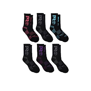Timberland PRO Women's 6-Pack Half Cushioned Crew Socks, Black, One Size