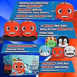 Activ Life The Ultimate Skip Ball: Summer Fun Guaranteed Water Bouncing Ball, A Must-Have Beach, Lake, and Pool Companion for All Ages, Create Memories with Friends & Family, 2pack, Clown Fish