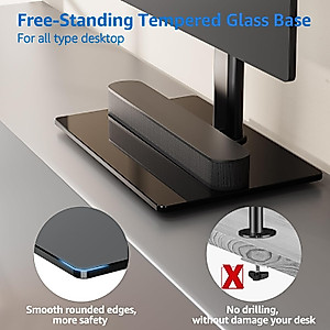 MOUNTUP Vertical Dual Monitor Stand, Stack Two Screens up to 32 inches,17.6 Lbs, Free-Standing Monitor Desk Mount, Monitor Riser with Swivel, Tilt, Height Adjustable, VESA Stand 100 x 100mm, 75 x 75mm