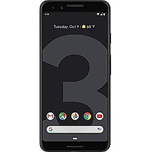 Pixel Phone 3-128GB - US Warranty - Just Black - (Renewed)