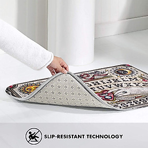 Sharkiss Welcome Door Mats Witch Devil Ouija Board Sun and Moon Outdoor Indoor Doormats Floor Mat Home Carpets Rug for Entrance Front Kitchen Bedroom Garden Bathroom 15.7 X 23.6 Inch, White, One Size