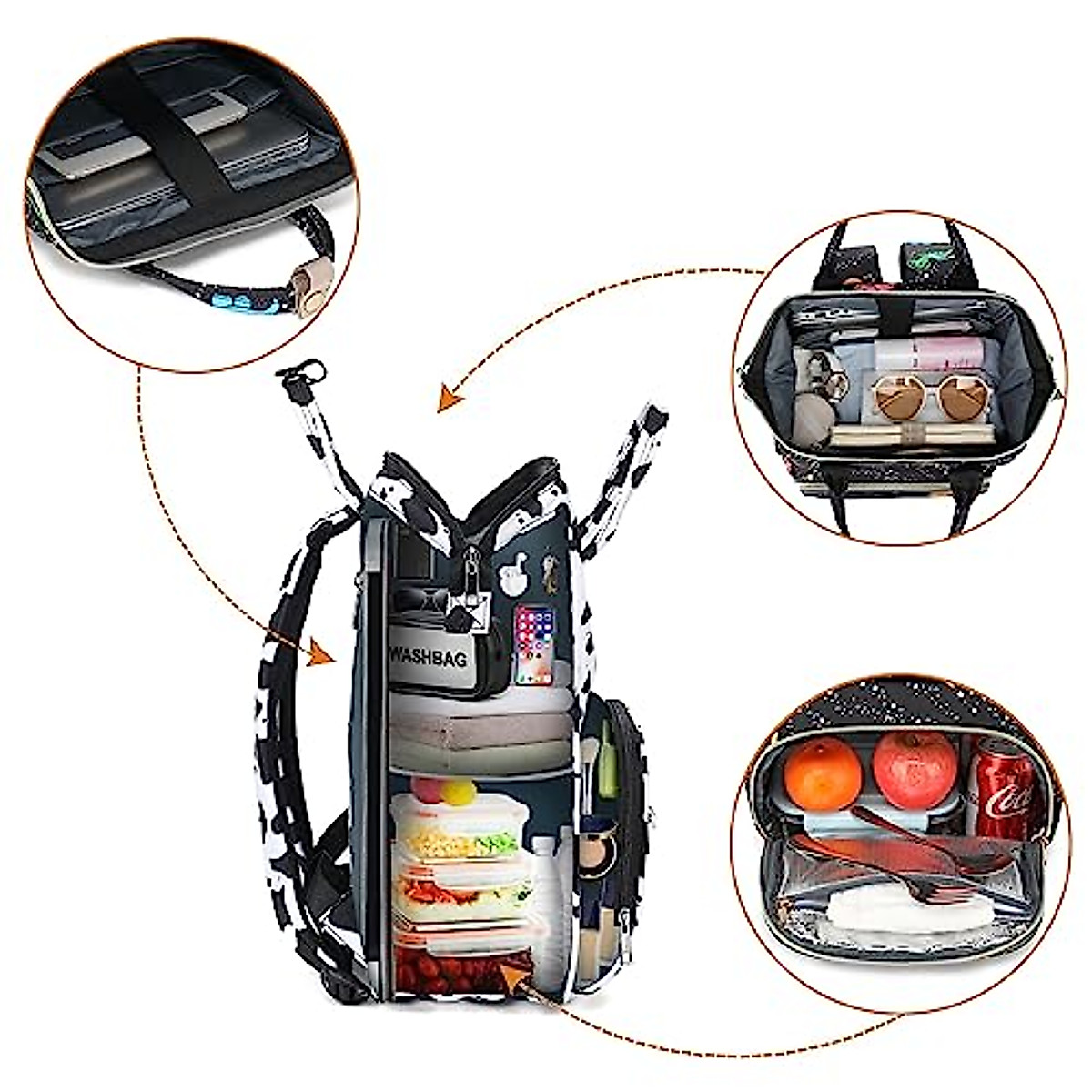 Xunteny Dinosaur Lunch Backpack Laptop Backpack for Women, Girls School Backpack College Bookbags Travel Backpack