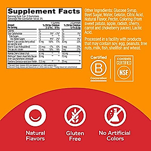 OLLY Kids Immunity Gummy, Immune Support, Wellmune, Elderberry, Vitamin C, Zinc, Chewable Supplement, Cherry - 50 Count