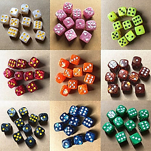 10pcs/Set Dice, Durable Dice Toy, Round Corner Game Dice, Resin Dice, Polyhedral Number Dice, 6 Sided 16mm Dice Entertainment Supplies(Rose red)