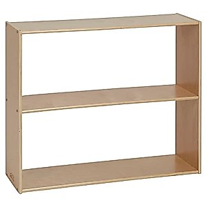 ECR4Kids Streamline 2-Shelf Double-Sided Storage Cabinet, 30in, Classroom Storage, Natural