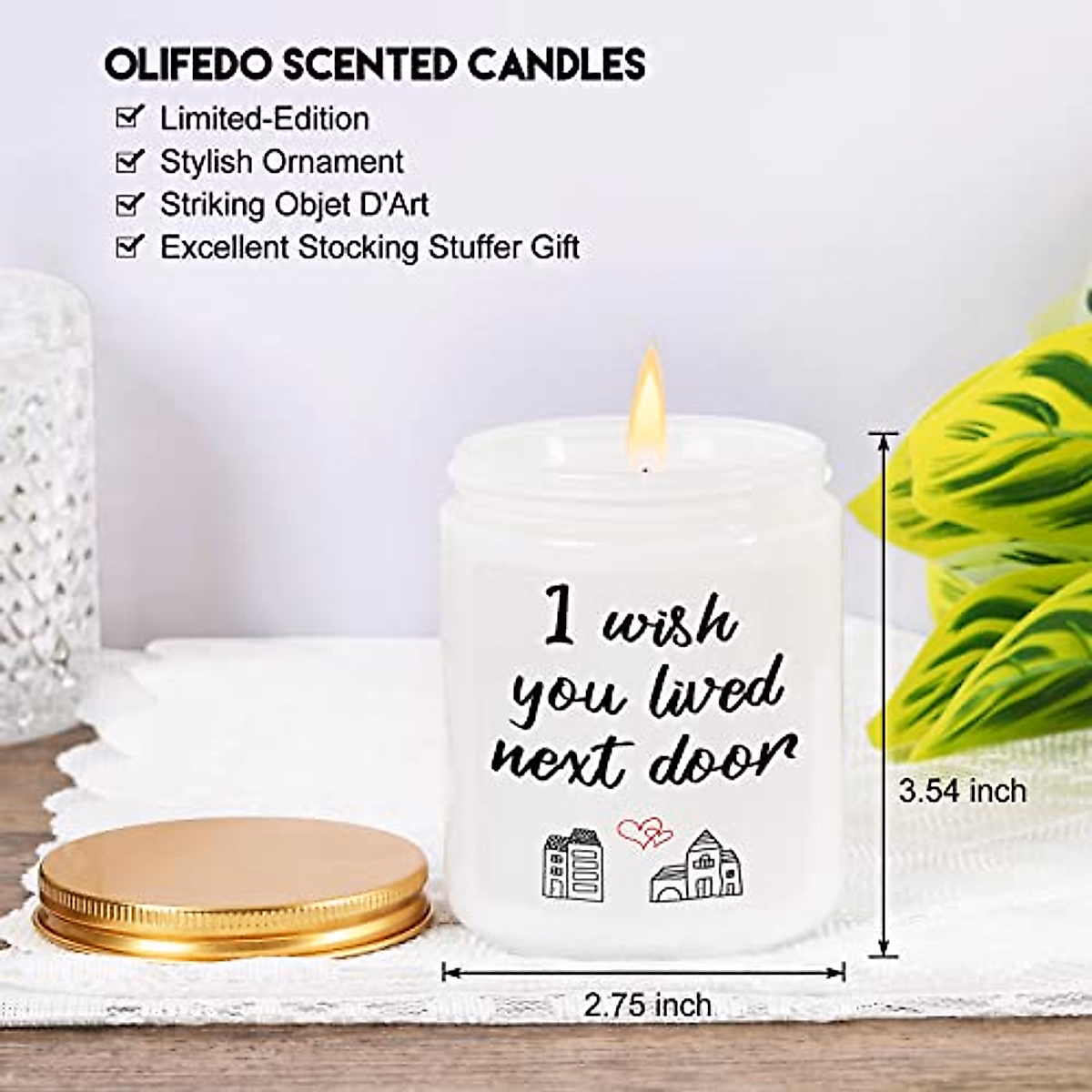 Christmas, Best Friend, Friendship Gifts for Women- Going Away Gifts for Friends Moving- Funny Birthday Housewarming Candle Gifts for Friends Mom Coworker- I Wish You Lived Next Door