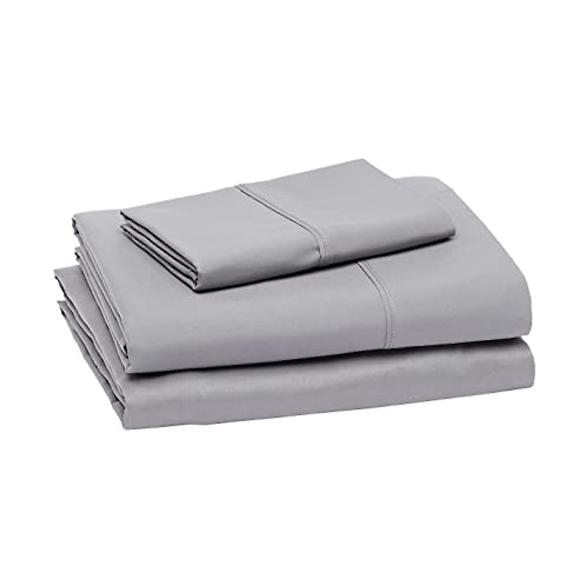 Amazon Basics Lightweight Super Soft Easy Care Microfiber 3-Piece Bed Sheet Set with 14-Inch Deep Pockets, Twin, Dark Gray, Solid
