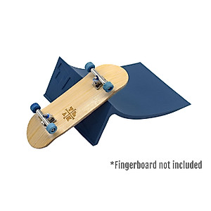 Teak Tuning Fingerboard Poly Launch Kicker Ramp - 4.5" Long, 3" Wide, 1.5" Tall - Fingerboard Obstacle in Blue Steel Colorway