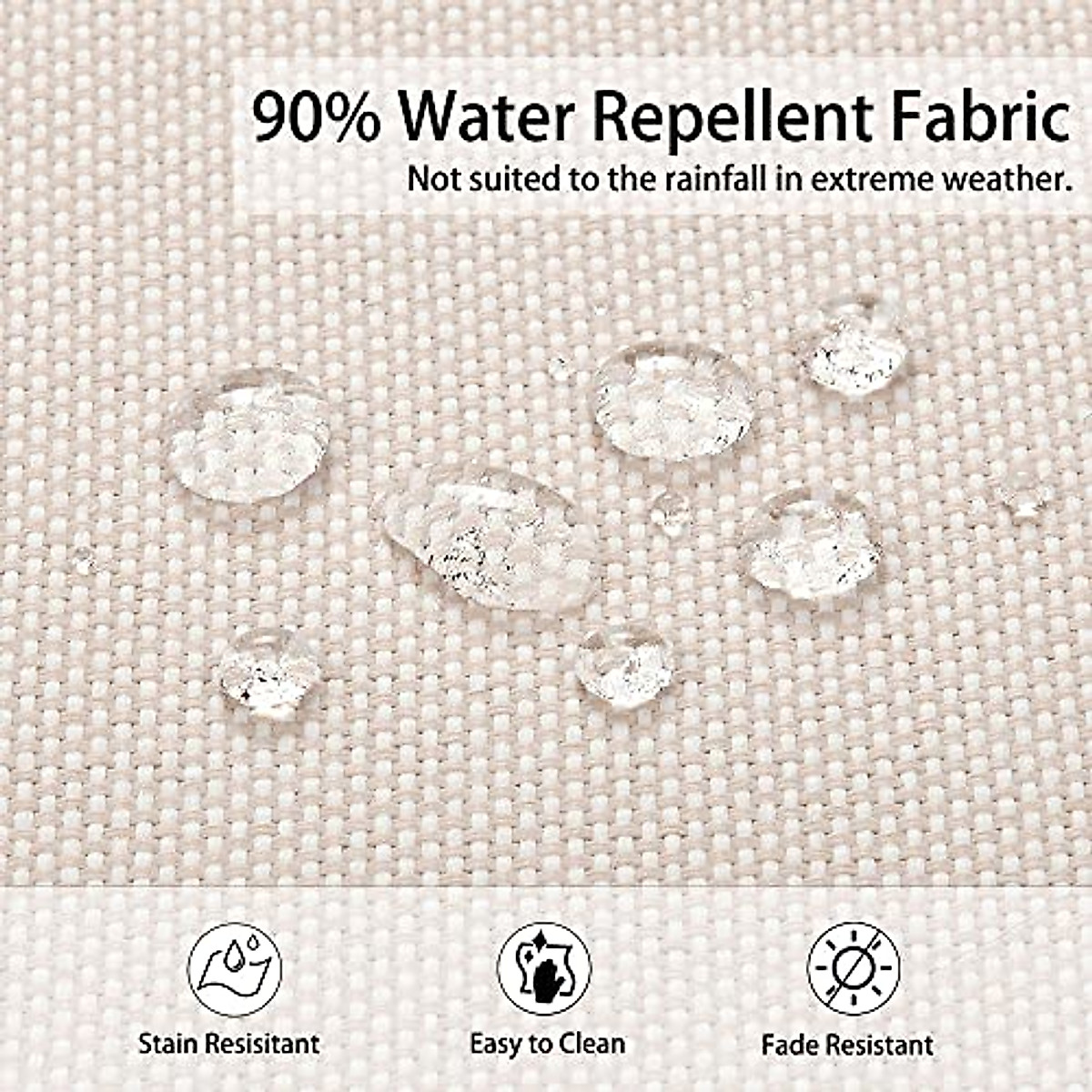 Magpie Fabrics Indoor Outdoor Patio Replacement Cushion Cover with Ties 2 Pack, Loveseat Chair Couch Slipcover Water Repellent UV Resistant Decor for Home Garden(Recycled Cream White, 24x24x4 Inch)