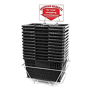 Only Hangers Set of 12 Black Shopping Basket Set