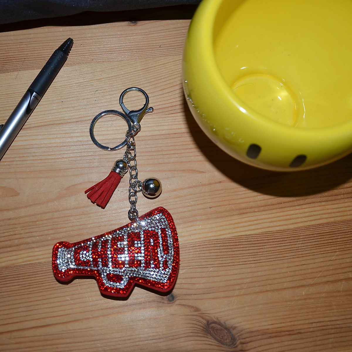 Popfizzy Red Cheer Keychain for Girls, Cheerleader Gifts for Girls, Bag Charm, Cheer Gifts, Cheer Stuff, Backpack Charms