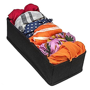 Sorbus® Set of 4 Foldable Drawer Dividers, Storage Boxes, Closet Organizers, Under Bed Organizer (Black)