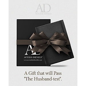 Genuine Leather Wallets For Men - Trifold Mens Wallet With ID Window RFID Blocking,Smooth Black