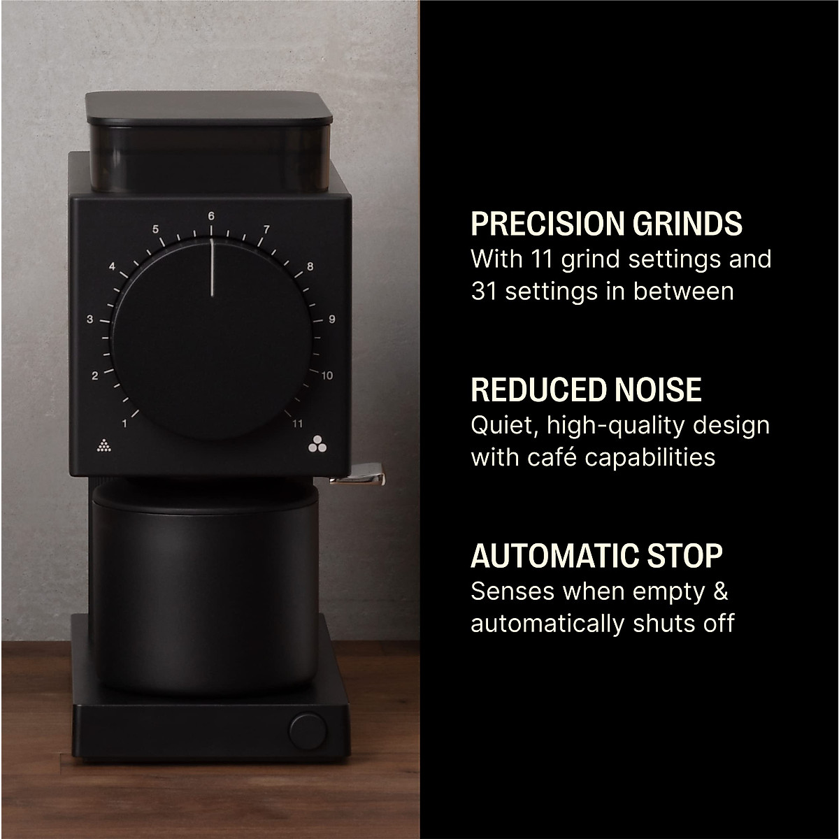 Fellow Gen 2 Ode Brew Grinder - Burr, Electric Coffee Bean Grinder with 31 Settings for Drip, French Press & Cold Brew - Small Footprint - Matte Black
