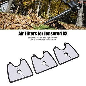 3 Pack Air Filter Replacement, Air Filter Fuel Filter Replacement Parts for Jonsered 125B BX BVX B2126 Leaf Blower 545112101 Gardening Tools Accessories
