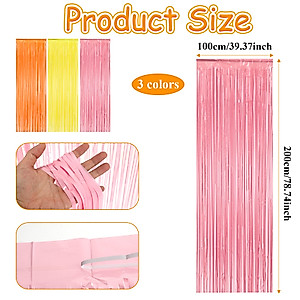 3pcs Foil Curtain Backdrop, Fringe Tinsel Curtain Party Decorations, Glitter Groovy Streamers Bachelorette for Birthday Party Streamer Backdrop for Party Birthdays Graduations Anniversary