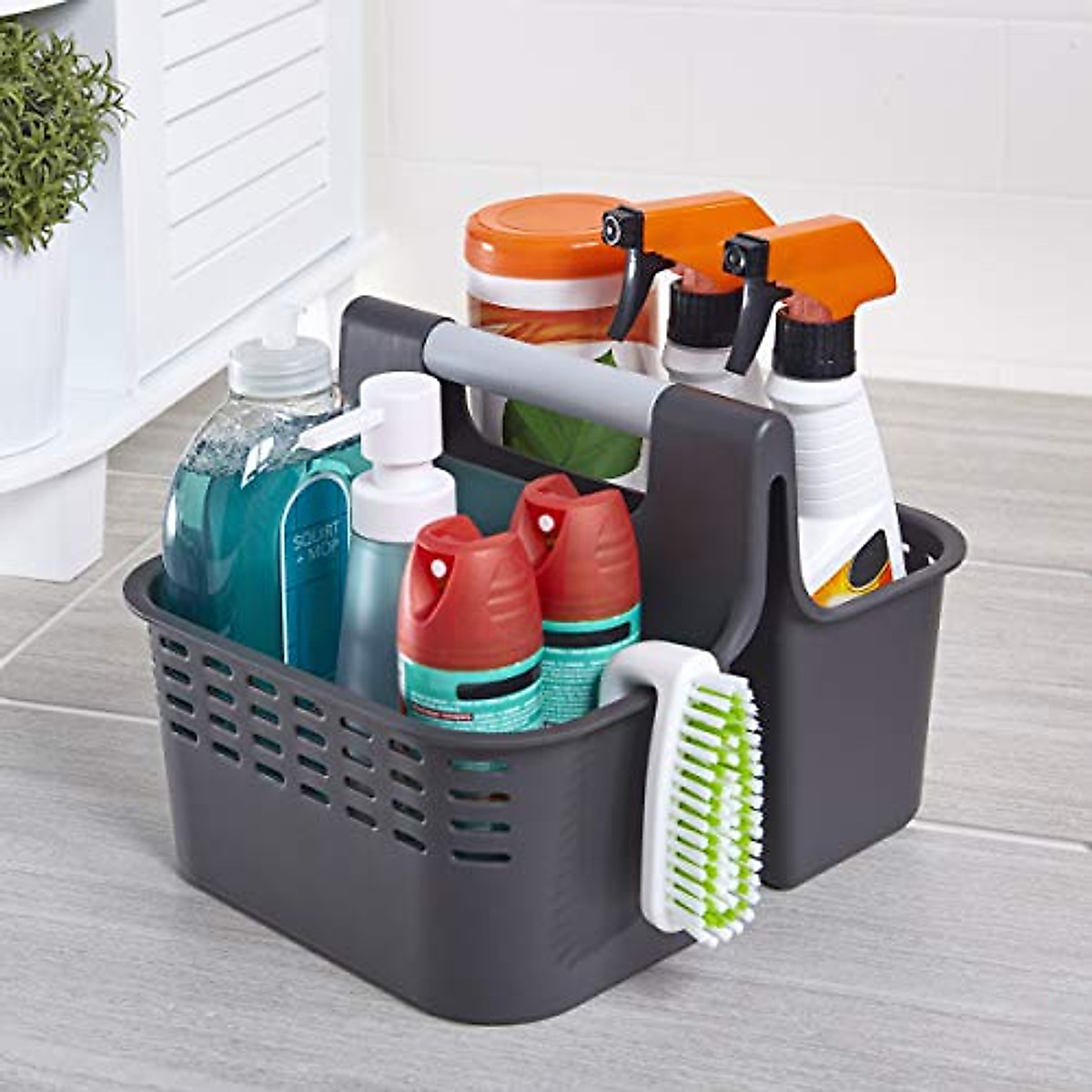 Copco Basics Bath and Shower Caddy, Charcoal Gray