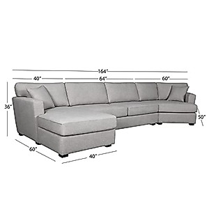 Abbyson Living Elliot Sofa - Transitional Design, Fabric, Stain Resistant, Light Gray