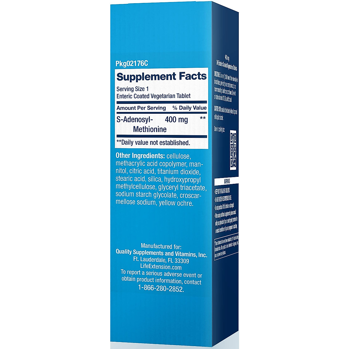 Life Extension Same 400 mg Enteric-Coated S-Adenosyl-Methionine Mood Support, Liver Health & Healthy Joint Function Support Supplement - Non-GMO, Gluten Free - 30 Enteric-Coated Vegetarian Tablets
