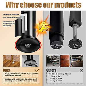 2 Pcs Adjustable Bed Frame Center Support Legs, Heavy Duty Cold Rolled Steel Bed Slat Support Legs With Wider Base, Bed Frame Leg Replacement, Furniture Support Reinforcement Kit (Height 5in To 8.6in)