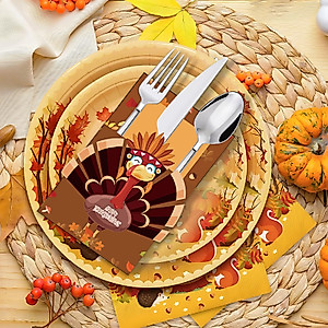 DADAPALS 30PCS Thanksgiving Table Decor Cutlery Holder Set - 6 Turkey Decorations Utensil Holder for Autumn Family Harvest Party Table Supplies