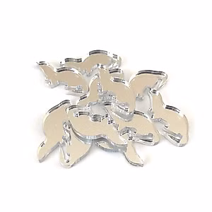 Super Cool Creations Otter Shaped Crafting Mirrors, Set of 10, Many Colours, Shatterproof Acrylic, Green, Pack of 20 x 2cm