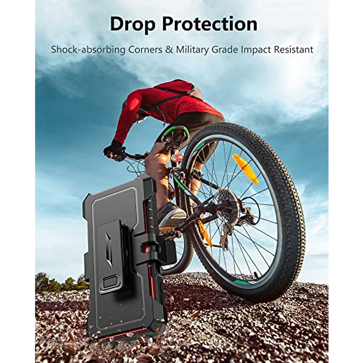 FNTCASE Case for Samsung Galaxy A14-5G: Military Grade Drop Protection Rugged Protective A14 Cell Phone Cover with Belt-Clip Holster Kickstand & Slide | Shockproof Heavy Duty Matte Tough Shell - Red