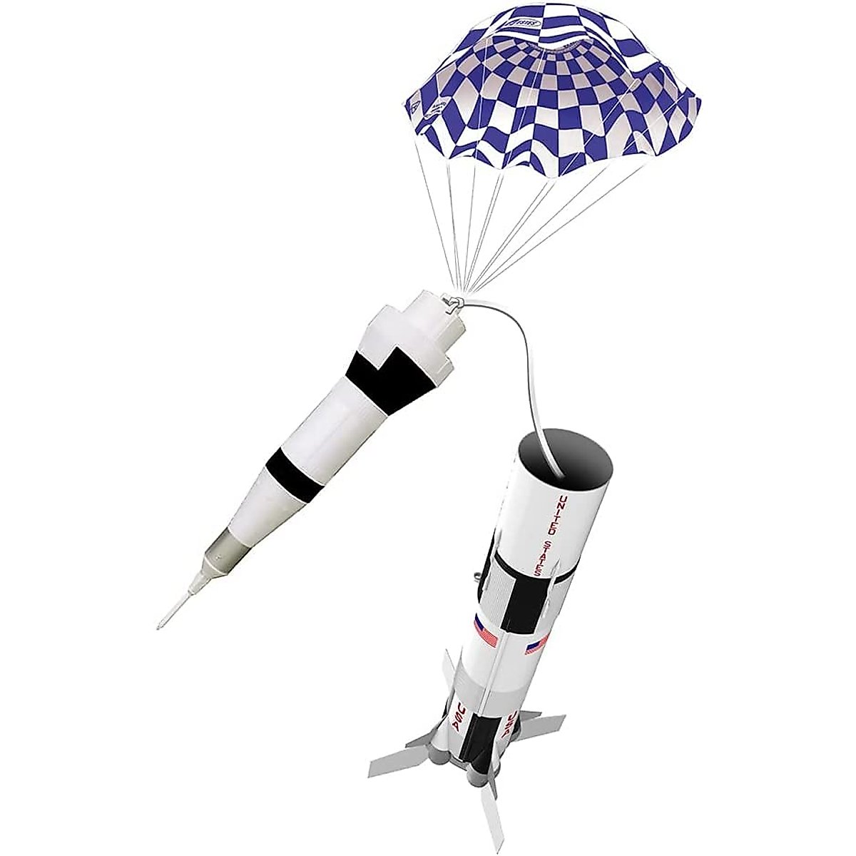 Estes Saturn V Model Rocket Starter Set - Includes Assembled Rocket, Launch Pad, Controller, Four AA Batteries, Recovery Wadding, and Three Engines White