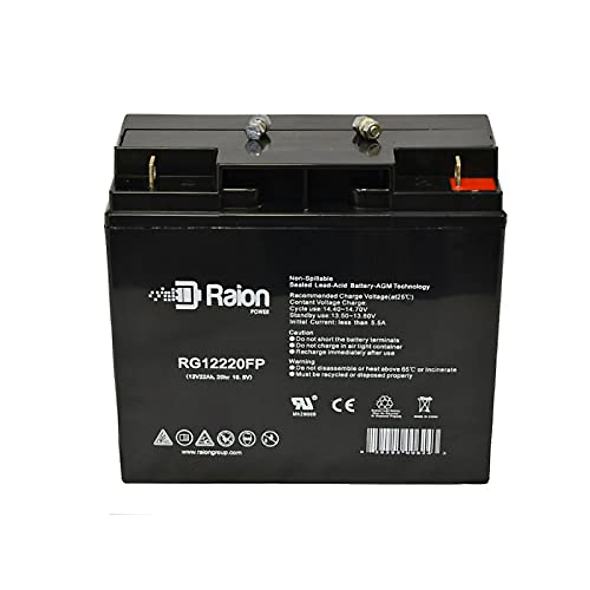 Raion Power RG12220FP 12V 22Ah Upgraded Replacement SLA Battery for National Battery NB12-18HR - 1 Pack