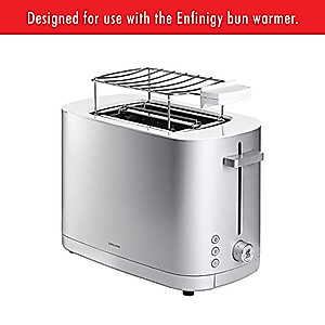 ZWILLING Enfinigy Cool Touch Toaster 2 Slice with Extra Wide 1.5" Slots for Bagels, 7 Toast Settings, Even Toasting, Reheat, Cancel, Defrost, Silver
