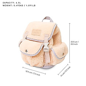 Doughnut Lighthouse Fluffy Series 6.5L Travel School Ladies College Girls Lightweight Casual Daypacks Bag Backpack (Soft Sunrise x Powder Purple)