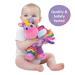 Playgro Baby Toy Activity Friend Stella Unicorn 0186981 for baby infant toddler children is Encouraging Imagination with STEM/STEAM for a bright future - Great Start for A World of Learning