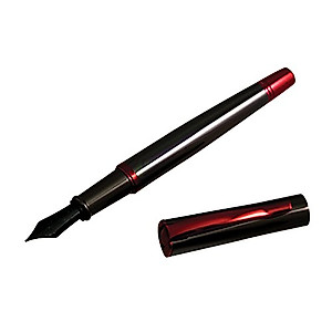 Monteverde Impressa, Fountain Pen, Gun Metal w/Red Trim, Medium Nib
