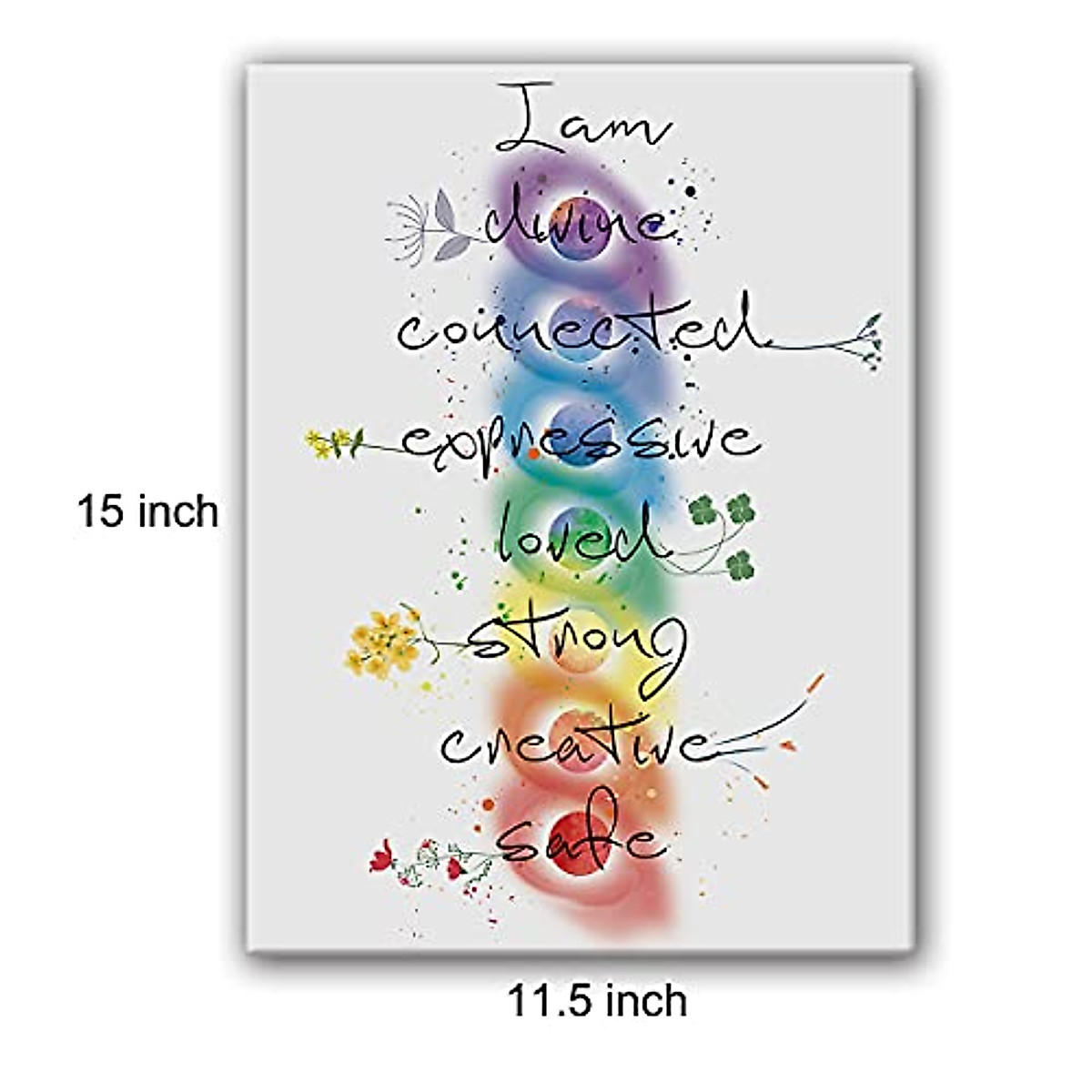 Chakra Meditation Yoga Poster Canvas Wall Art for Home/Bedroom/Meditation Studio/Yoga Studio Decor - Yoga Buddhist Art Canvas Print Wall Art Painting Ready to Hang Spiritual Gifts - Easel & Hanging Hook 12x15 Inch