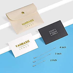 925 Sterling Silver Necklace Extender Sterling Silver Necklace Chain Extenders for Necklaces 2", 3", 4" Inches