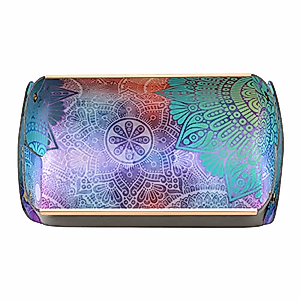 Colorful Floral Flowers Ethnic Islamic, Arabic, Indian, Ottoman Leather Desk Storage Box Organizer Tray for Office Home Keys Cell Phones Jewelry Watch Coins Wallets Cosmetics