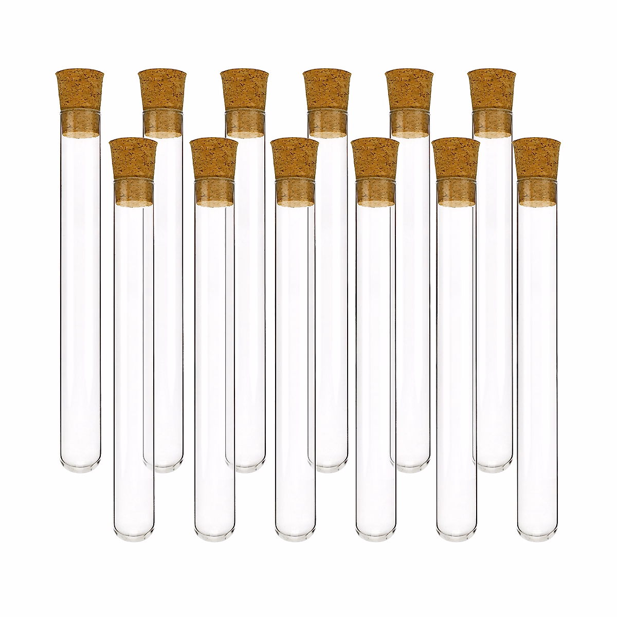 EISCO 12pc 25mL Glass Test Tubes with Cork Stoppers, 18x150mm - Industrial Quality Borosilicate Glass & Premium Natural Cork - For Science Experiments, Plant Cuttings, Seeds, Beads, Spices, Bath Salts