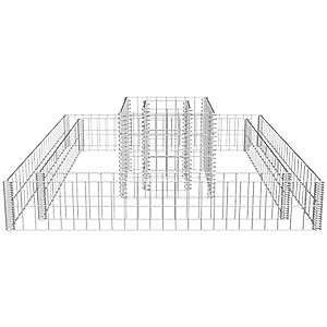 Gabion Planter,Garden Fence Border,Portable Fence,Privacy Fence,Fencing for Yard,Private Fence,Garden Fence for Dogs,for Deck,Patio,Backyard,Outdoor Pool,Porch,Galvanised Steel 47.2"x47.2"x7.8"