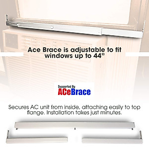 ACeBrace Air Conditioner Support for standard window Air Conditioners - Universal AC Window Bracket- Air Conditioner Support - Window Guard and Air Conditioner Support.