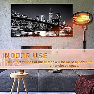 DONYER POWER retractable Electric quartz Heater with Protection System Waterproof，Outdoor/Indoor 1500W，Garden Patio, Easy Assembly