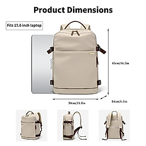 GOLF SUPAGS Laptop Backpack with Separate Laptop Compartment Fits 15.6 Inch Notebook Large Capacity Computer Bag for Women Work Travel College Backpacks (Apricot)