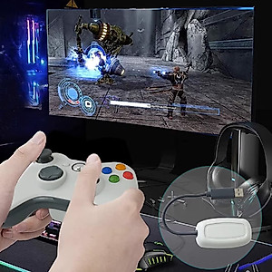Xspeedonline 2.4GHz Wireless Game Controller for Xbox 360/Xbox 360 Slim/Xbox 360 E, Gamepad Joystick Remote Featured the Eight-Way Directional D-pad Help Stay in Control - White