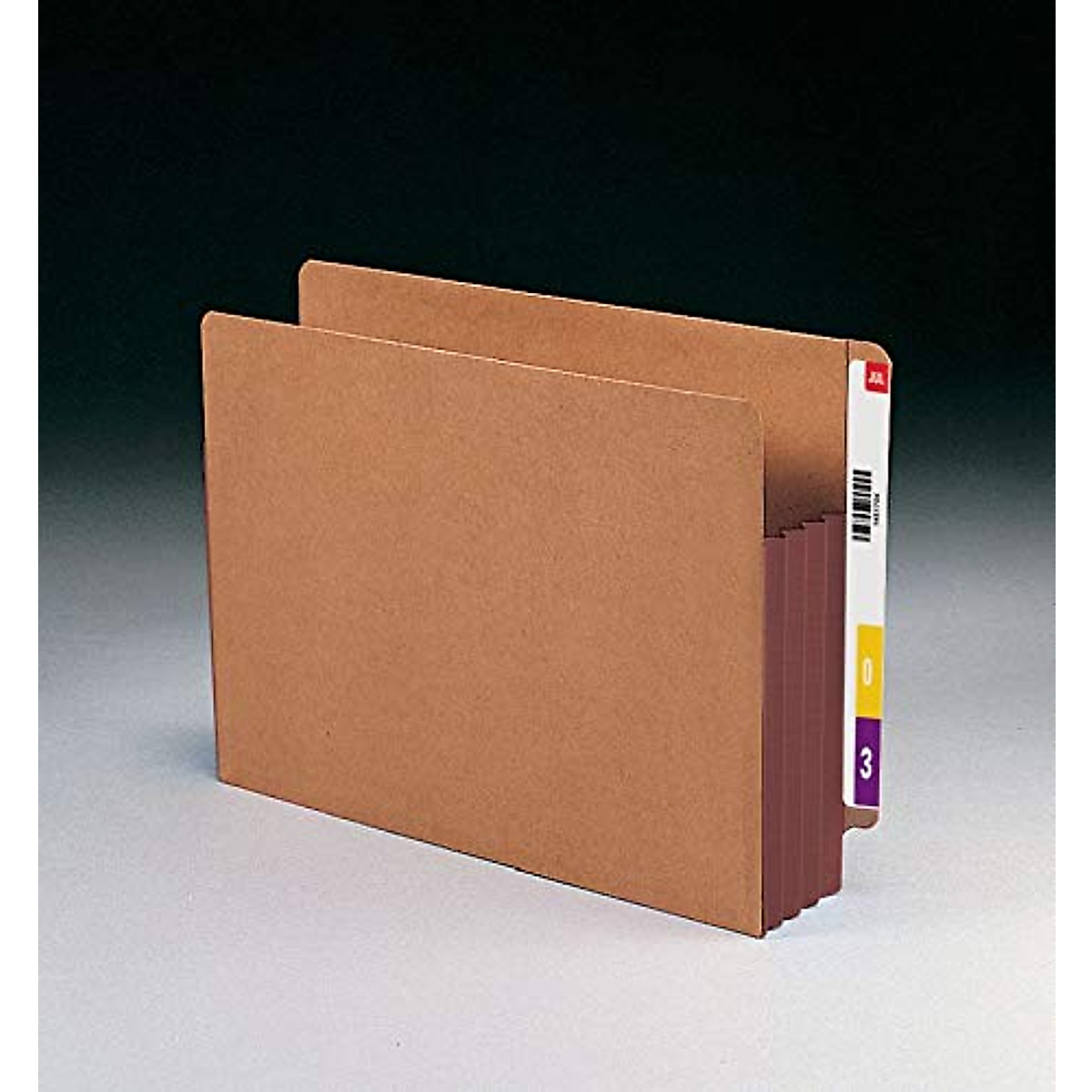 Smead End Tab Pocket, Reinforced Straight-Cut Tab, 3-1/2" Expansion, Extra Wide Letter Size, Redrope with Dark Brown Gusset, 10 per Box (73681)