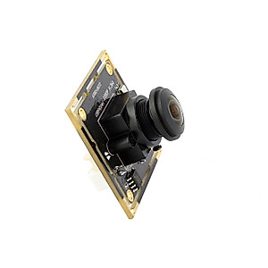 ELP 180degree Fisheye Raspberry Pi 1080P H.264 Microphone PC Web USB Security Camera for Laptop Wide Angle Mini UVC USB2.0 Video Audio Webcam Board 2MP CMOS AR0330 Lightburn Laser Camera for Computer